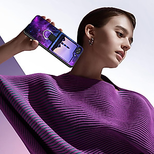 GUAGUA Compatible with Samsung Galaxy Z Flip 5 5G Case 6.7 Inch Glow in The Dark, Noctilucent Luminous Space Nebula Slim Fit Cover Protective Anti Scratch Phone Case for Galaxy Z Flip5, Blue Nebula