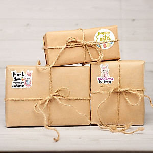 Thank You For Supporting 200 Piece Easter Bunny Rabbit Stickers,Cute Business Envelopes Stickers for Handmade Goods/Small Business Packages,Easter Theme Small Shop Business Stickers for Envelopes Seals