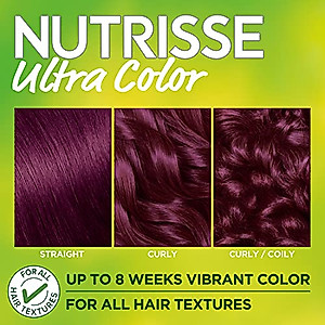 Garnier Hair Color Nutrisse Ultra Color Nourishing Creme, V2 Dark Intense Violet (Spiced Plum) Purple Permanent Hair Dye, 2 Count (Packaging May Vary)
