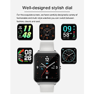 Baisnow Men's and Women's Smart Watches ， Health Smart Watch Capable of Monitoring Heart Rate， Sleep Monitoring, Step Counting, etc，Black
