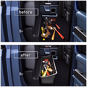 Lyon cover Elaborate Manufacturing Underseat Storage Box for 2015-2020 Ford150,2017-2020 Ford250/350/450/550丨Crew Cab 丨Ultimate Space enjoyment丨True Black Texture