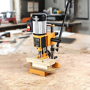 Hoteche Benchtop Wood Mortiser - 1/2HP Woodworking Mortising Machine with 3/8-Inch Chisel