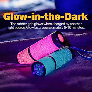 LUX-PRO - Tactical LED Multi Mode Handheld Flashlight, Maximum Brightness, LP395 Gels Glow-in-the-dark 9 LED Flashlight - PINK,PURPLE & BLUE