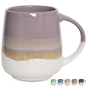 Bosmarlin Extra Large Ceramic Coffee Mug, 23 Oz, Dishwasher and Microwave Safe, Oversized Big Tea Cup for Office and Home (Purple)