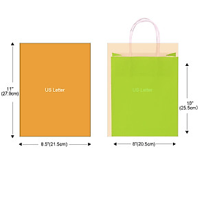 48 Pieces Gift Bags Bulk, 8 Colors Kraft Paper Party Favor Bags with Handle, Rainbow Goodie bags for Birthday, Gift, Wedding, Baby Shower, and Celebrations, Medium 8 * 4.75 * 10"