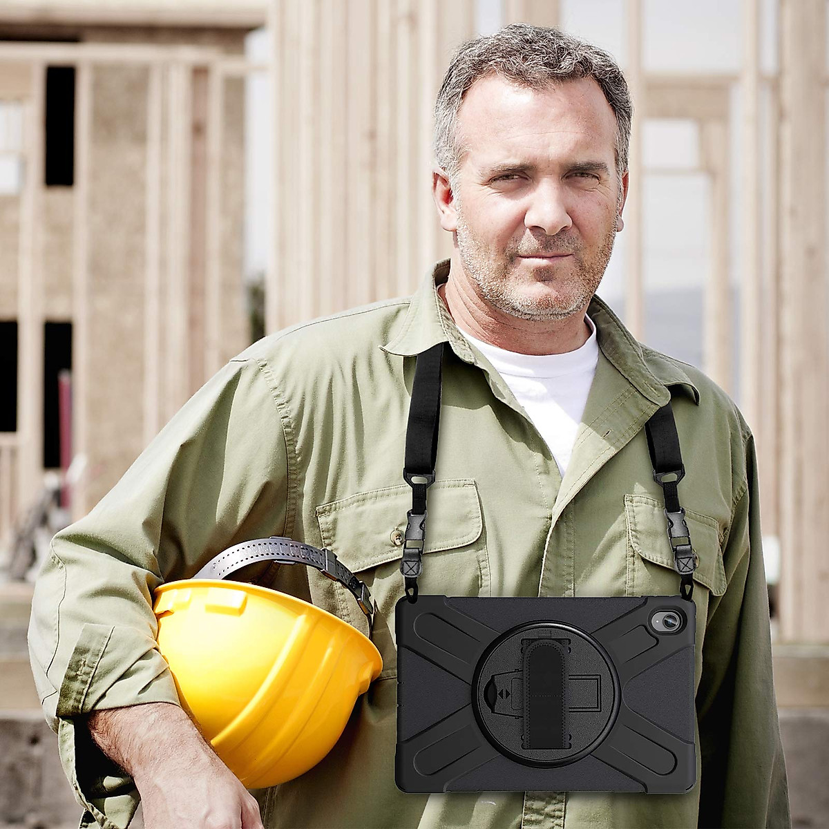 ProCase for Lenovo Tab P11 Plus 2021 / Tab P11 2020 11 inch Full HD Tablet, Heavy Duty Case with Hand Shoulder Strap, Shockproof Rugged Tough Case Protective Cover –Black