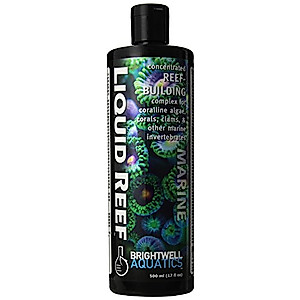 Brightwell Aquatics Liquid Reef - Concentrated Reef Builder for Coralline Algae, Corals, Clams & Other Marine Invertebrates, 500-ml