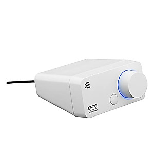 EPOS GSX 300 - External Computer Sound Card - High-Resolution Stereo & 7.1 Surround Sound - LED Volume Dial; Customizable Smart Button - Windows 10 Synchronized - Snow Edition