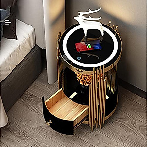 taimowei a Few Corners of The Edge of The Intelligent Nightstand Lamp Cabinet are a Few Creative Circular Storage Cabinets/Gold