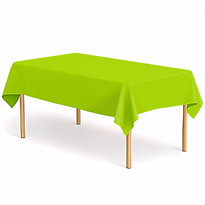 2 Pack Lime Green Tablecloth Plastic Rectangle Table Covers PEVA Lime Green Plastic Table Cloths for Parties Disposable 54 x 108 Inch Tablecloth for Birthday Party School Baby Shower Kitchen Dining