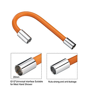 uxcell Foaming Extension Tube, Faucet Lengthen Extender, Sink Drain Extension Tube, Bathroom Faucet Extender, Extension Flexible Water Hose Adapter Orange (50cm)