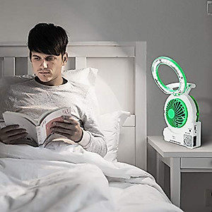 Multi-function Solar Fan Electric Outdoor Fishing Fan with MP3/Table Lamp/Torch/Cell Phone Charging Function for Camping Fishing and Hurricane Emergency