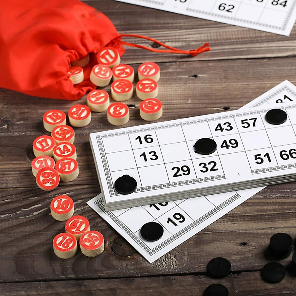 AEVVV Russian Lotto Board Games - Russian Bingo Games for Family - Tambola Kit of Wood Barrels Bingo Cards Chips - Juego De Loteria Game Rusa - Loto Souvenirs