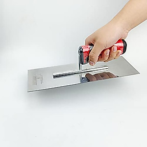 Drywall Axe 10.5-Inch Finishing Trowel Stainless Steel with Rubber Handle, Silver