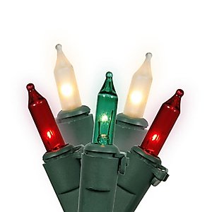 NorthLight Red Clear Frosted And Green Mini Christmas Lights44; Green Wire44; Set Of 100