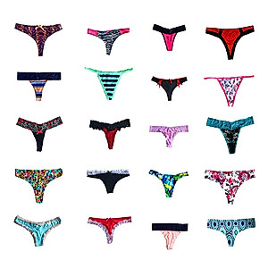 Dircho Women Underwear Variety of Panties Thong G-string T-back Tanga Pack of 10&20 (20 Pcs, Large)