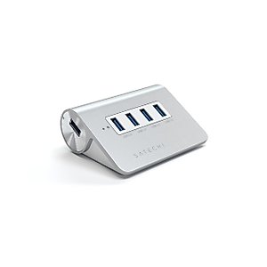 Satechi 4 Port USB 3.0 Premium Aluminum Hub V2.0 for MacBook, Mac Pro, Mac Mini, iMac, Surface Pro (White Trim)