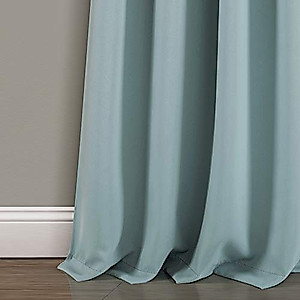 Lush Decor, Blue Insulated Knotted Tab Top Blackout Window Curtain Panel Pair, 84" x 52", 84 in x 52