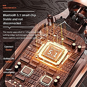 Wireless Bluetooth Bone Conduction Headphones 5.1 Ergonomic Intelligent Noise Reduction Earhook Earphone Lightweight Waterproof Sweatproof 8Hrs Playtime Bluetooth Headset for Sports (Red)