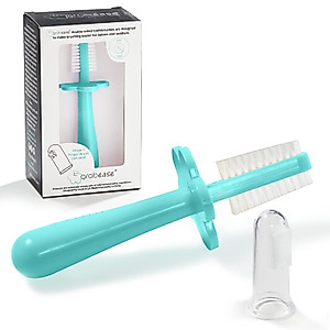 grabease Baby Toothbrush Finger, Infant Toothbrush, Toddler Toothbrush, Baby Finger Toothbrush, BPA-Free & Phthalate-Free, 1 Pack, Teal