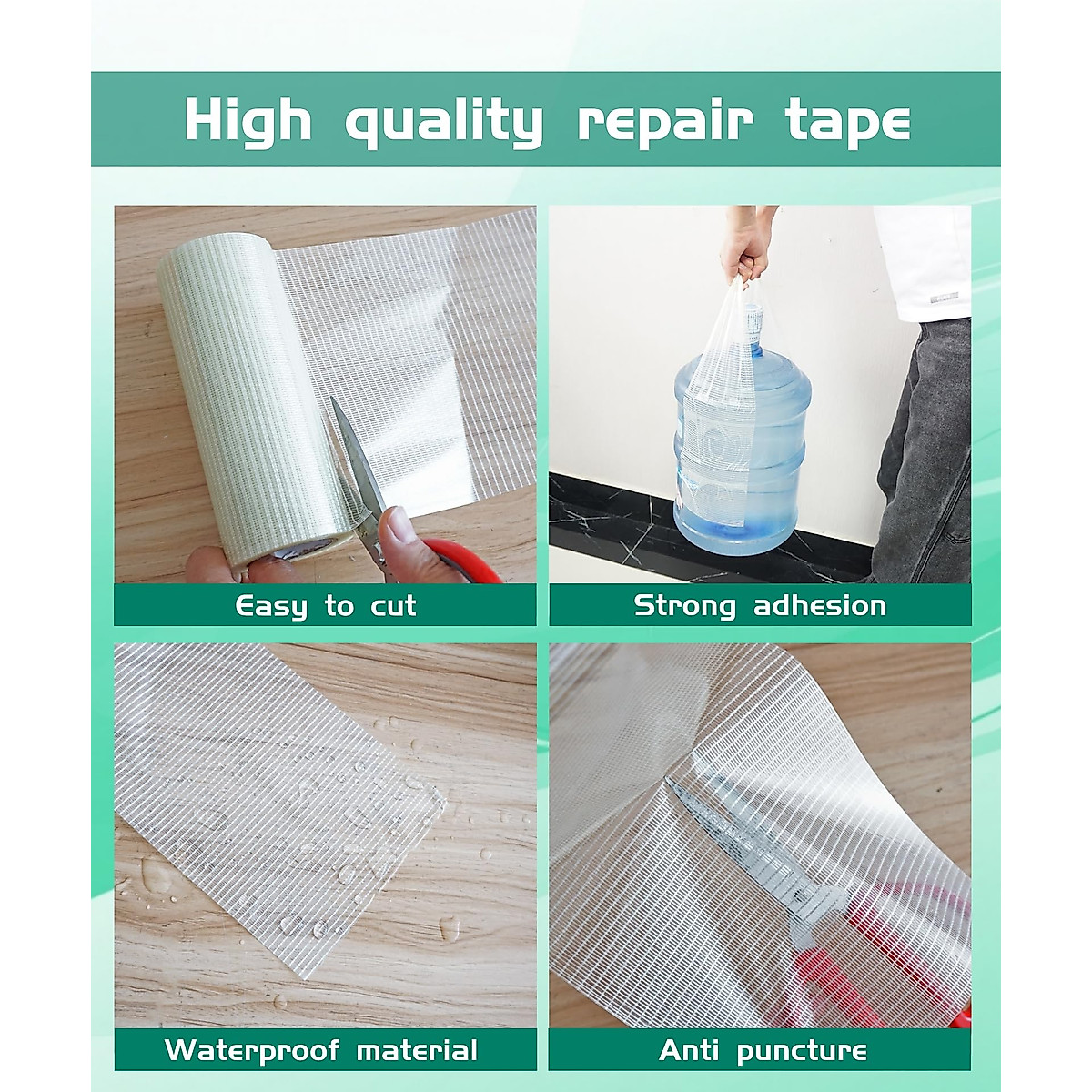 DYYYYD Heavy Duty Waterproof Tape Fits for RV Awning Repair、Canvas Repair、Tent Repair、Boat Covers Repair、Prevent Tear Repair 、Vinyl Repair 、Fabric Repair、Tarp Repair Etc,6 Inch Wide 35 FT Long
