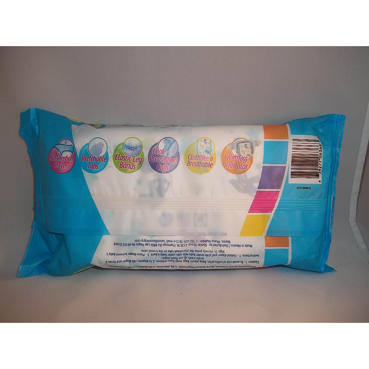 Baby Looney Tunes Size 5 Diapers (4 Count) Bugs Bunny Tweety Bird Licensed