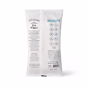 Pet-Pourri Odor Eliminating Wipes, Pawsitively Fresh, 50 Count - Jasmine, Fresh Air and Pear (Veterinarian Recommended)