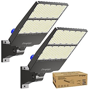 Dimgogo LED Parking Lot Light - 300W Street Lights Dusk to Dawn Outdoor Lighting Commercial with Photocell, 6500K LED Flood Light Outdoor Waterproof with Arm Mount