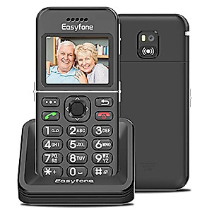 Easyfone T100 4G Unlocked Feature Cell Phone for Seniors | Easy-to-use | Clear Sound | Big Buttons | 2.0'' HD Display | SOS w/GPS | SIM Card & Flexible Data Plans | 1500Mah Battery and Charging Dock