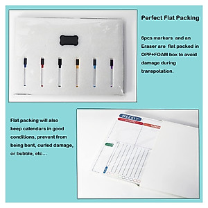 Magnetic Dry Erase Calendar Bundle for Fridge: 3 Boards Included - Monthly, Weekly, Daily Calendar Whiteboard 17x12" - 6 Fine Tip Markers and Large Eraser with Magnets, Refrigerator White Board Wall