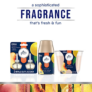 Glade Candle Yuzu & White Peach, Fresh Collection, Fragrance Candle Infused with Essential Oils, Air Freshener Candle, 3-Wick Candle, 6.8 Oz, 3 Count