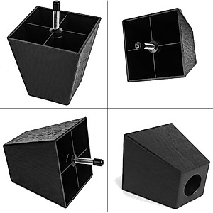 MEETWARM 4 inch Sofa Legs Square Tapered Plastic Couch Legs Replacement Furniture Legs for Armchair Nightstand Dresser TV Stand and Chest of Drawers, Set of 4