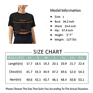 THE GYM PEOPLE Women's Workout Crop Top T-shirt Short Sleeve Boxy Yoga Running Cropped Basic Tee Black