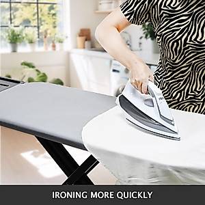 SheeChung Ironing Board Cover and Pad for Extra Wide 18 x 49 Ironing Boards,Premium Heavy Duty 4-Layer Silicone Coated Cover with 2mm Foam and 4mm Felt,Resists Scorching and Staining (49”x18”,Size C)
