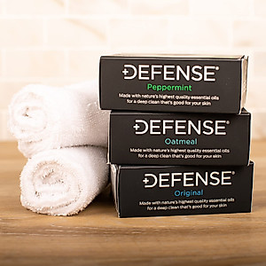 Defense Soap All Natural Tea Tree Bar Soap, 3 Bar Variety Pack - Original, Peppermint, Oatmeal