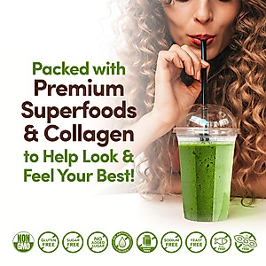 COUNTRY FARMS Collagen Peptides Powder with Greens Dietary Powder Supplement (Type I, III) for Skin Hair Nail and Joints, Dairy/Gluten/Sugar Free, Energizing Superfoods, 21.2 Oz, 60 Servings