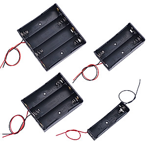 TWTADE 8PCS Battery Holder Case in Series Double 1/2/3/4 Slots 3.7V with Wire Leads for 18650 Battery I-034