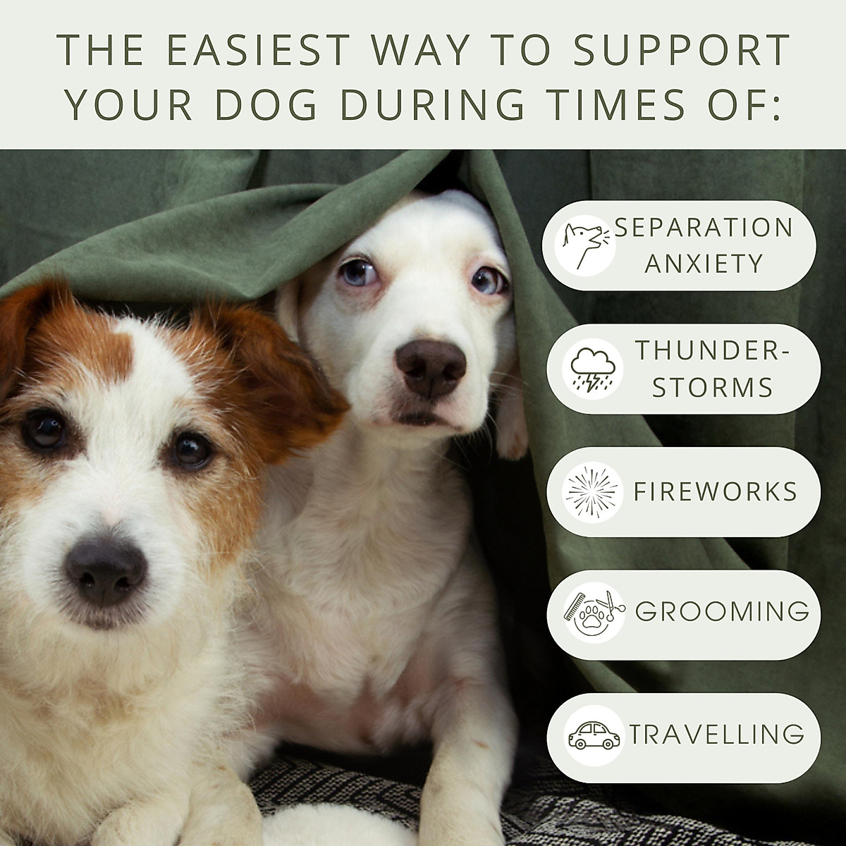 Pure Dogs Calming Dog Chews with Hemp for Dogs Anxiety & Stress Relief - Dog Anxiety Chews with Organic Hemp & GABA - Hemp Chews for Dogs Scratching & Restlessness - 90 Calming Treats for Dogs