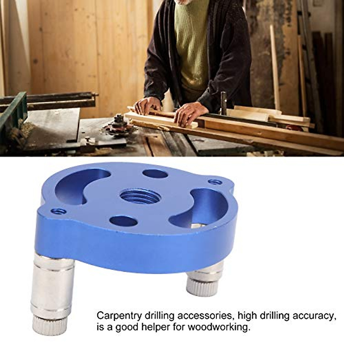 Drill Guide, Self Centering Dowel Jig Kit, Dowel Drill Guide, Aluminum Alloy 3 Hole Drill Bit Guide Jig Positioning Locator, Hole, Jig Accessories