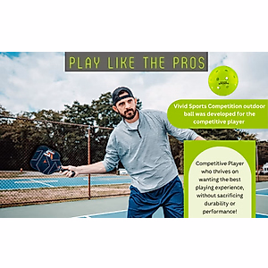 Vivid Sports Outdoor Pickleballs | 12 Pack | 6 Pack | USA Pickleball Approved & Sanctioned for Tournament Play, Pickleball Balls with Mesh Carry Bag