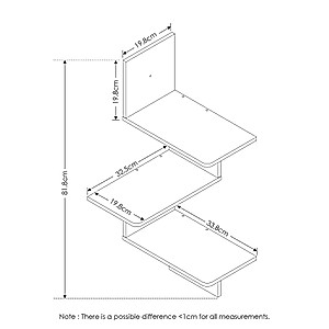 Furinno Rossi Wall Mounted Shelves 3-Tier Rectangle French Oak Grey/Black