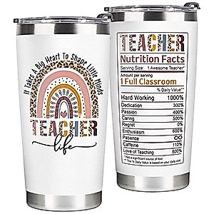 Teacher Gifts For Women - Teacher Appreciation Gifts From Students - Gifts for Teachers - Teacher Gifts For Birthday, Appreciation Week, Back To School - Teacher Valentine Gifts 20 Oz Teacher Tumbler