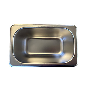 LavaLock 7-3/8" x 4-3/8" x 2-1/2" Stainless Steel Water Pan, (7 x 4 x 3) Grease Pan, Drip Pan, Food Serving Tray