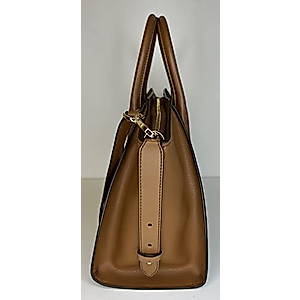 Michael Kors MICHAEL Michael Kors Avril Large Top-Zip Satchel bundled with Trifold Wallet Purse Hook (Signature MK Brown)
