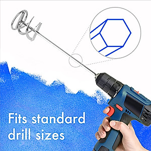 IMPRESA - [2 Pack] Paint Mixer for Drill - Extra Long Rust Proof Drill Mixer - Paint Stirrer Drill Attachment - Easy Cleaning Drill Paddle - Paint Stirrers - Paint Mixer for Drill 5 Gallon