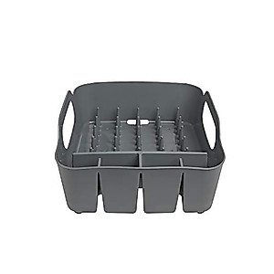 Umbra Tub Dish Drying Rack – Lightweight Self-Draining Dish Rack for Kitchen Sink and Counter at Home, RV or Motorhome, Charcoal