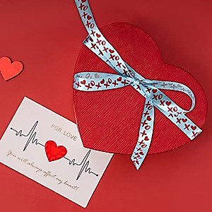 Valentine Heart Ribbons for Gifts Wrapping 15 Rolls Love Heart Ribbons for Craft Valentines DIY Craft Decoration Party Favors Supplies