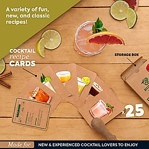 Mixology Bartender Kit with Stand | Home Bar Set with 25 Cocktail Recipes for Drink Mixing | Ideal Bartending Kit for Housewarming Gift | Premium Martini Cocktail Shaker Set with Bar Tools Accessories