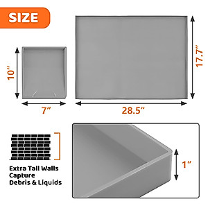 Utheer 28" Silicone Griddle Mat & Spatula Mat for Blackstone Griddle, Heavy Duty Food Grade Silicone Griddle Mat,All Season Cooking Protective Griddle Grill Cover,28 inch Blackstone griddle cover,Gray