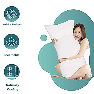 Micropuff Body Size (20 X 55) Pillow Protectors with Zipper - 2 Pack - Soft and Breatheable Hypoallergenic Pillow Cover. Pillowcase Protects Against Stains, Spills, and Perspiration.